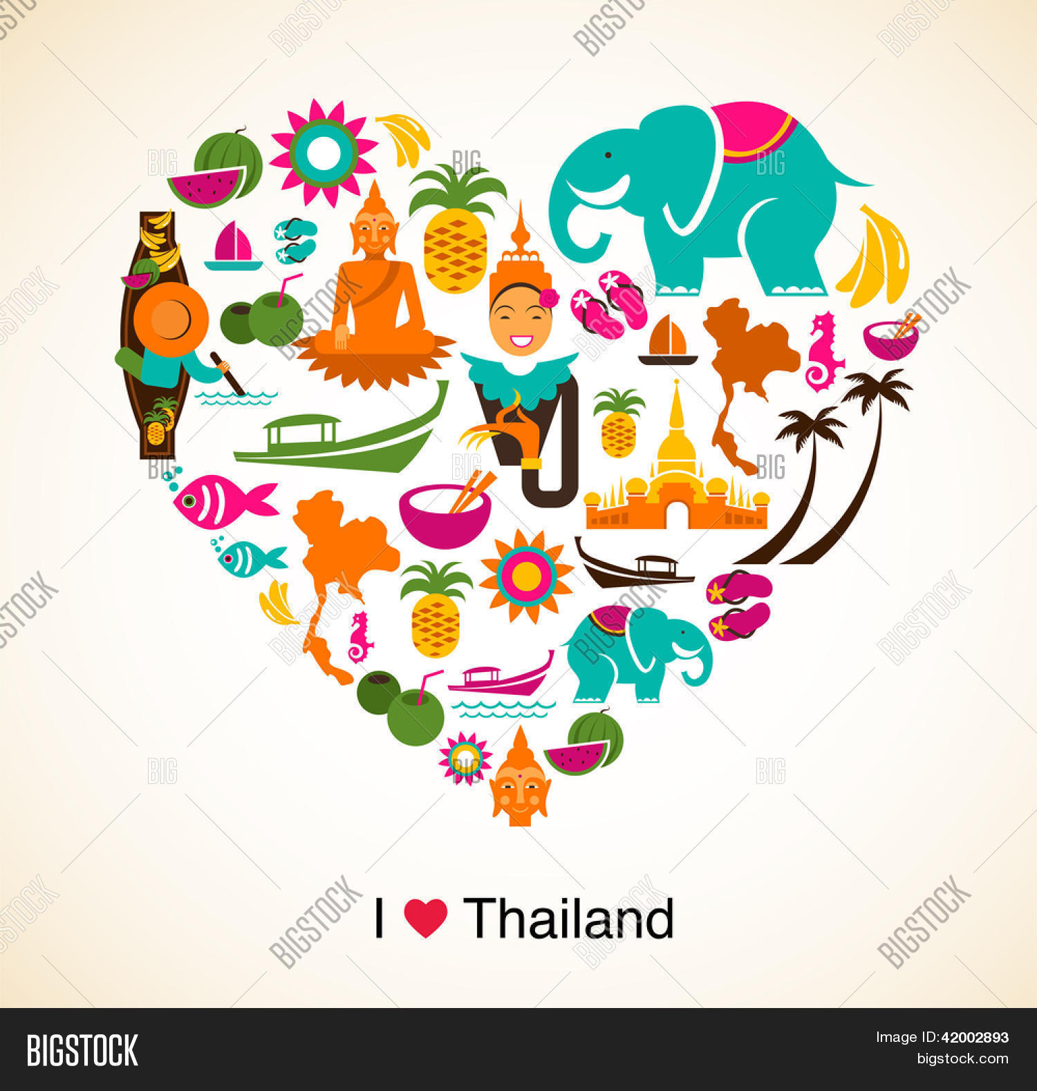 Thailand Love - Heart Vector & Photo (Free Trial) | Bigstock