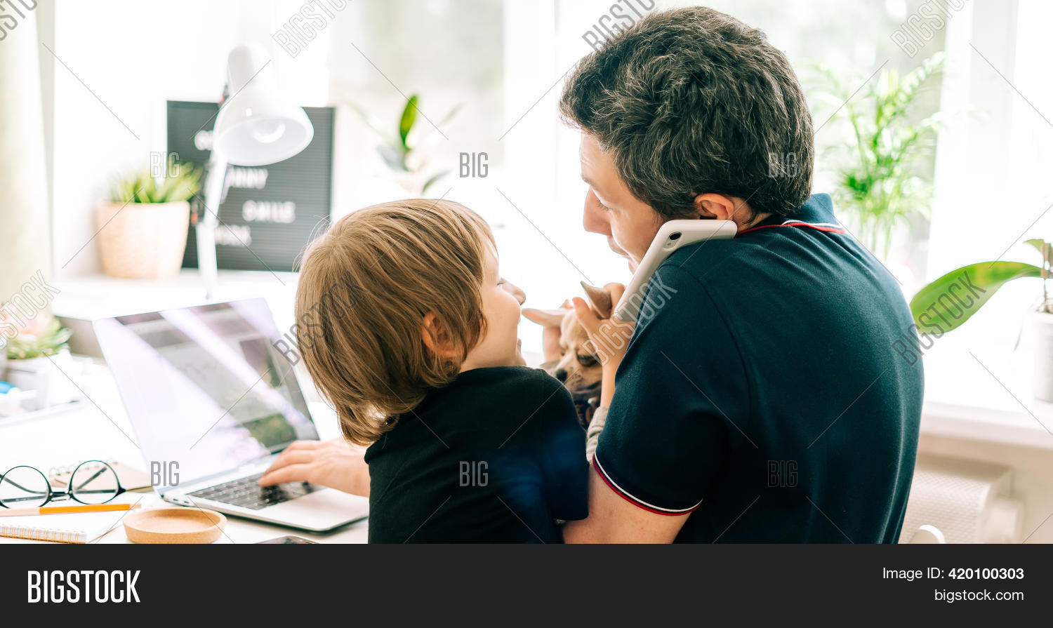 Father Working Home Image & Photo (Free Trial) | Bigstock