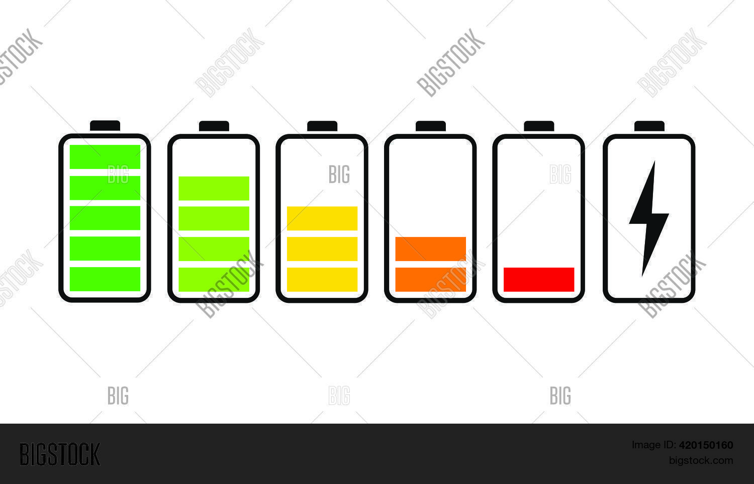 Battery Icons Set Vector & Photo (Free Trial) | Bigstock