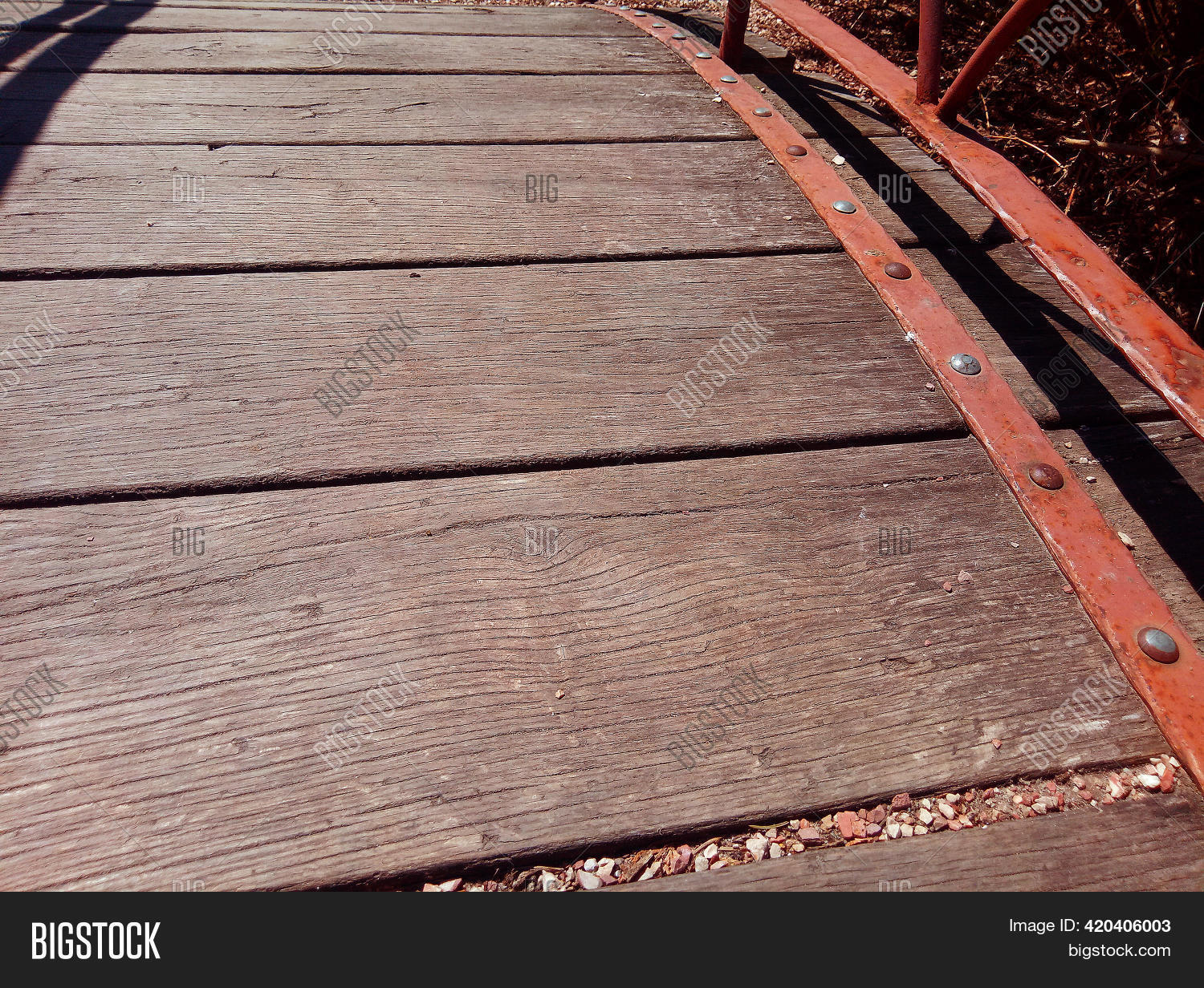 Old Wood Plank Bridge