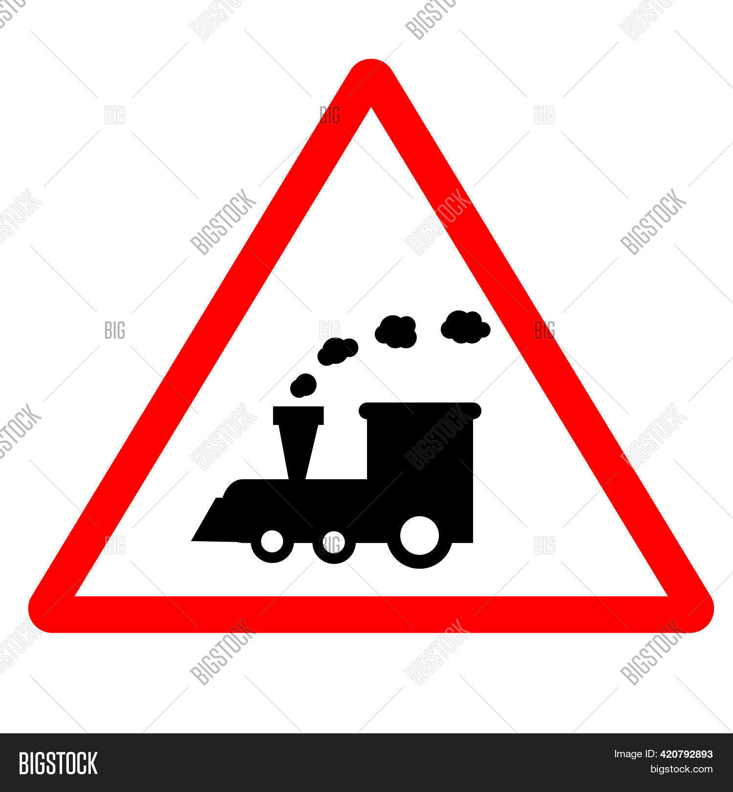 Train Warning Sign On Image & Photo (Free Trial) | Bigstock