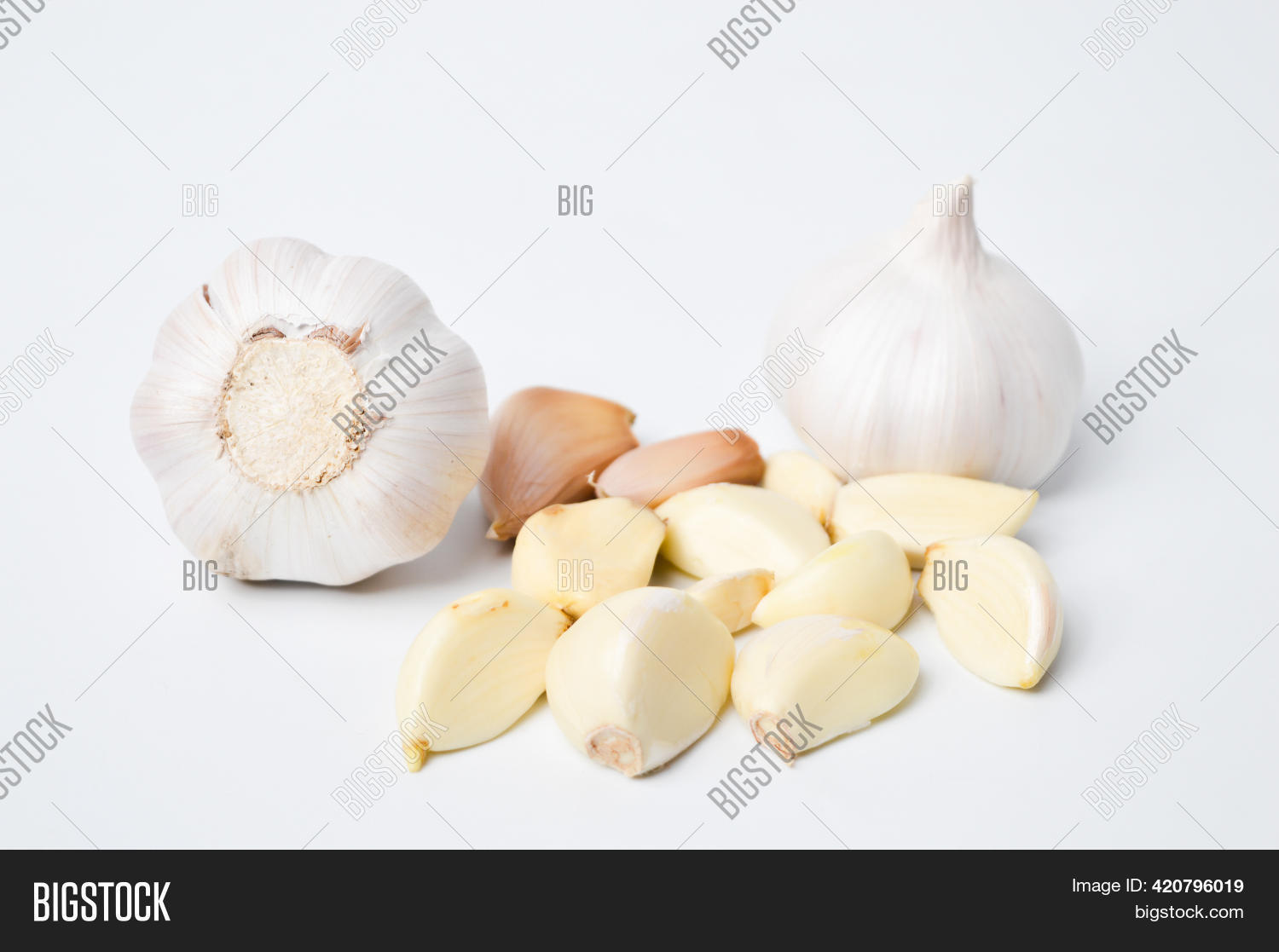 Fresh Garlic Isolated Image & Photo (Free Trial) | Bigstock