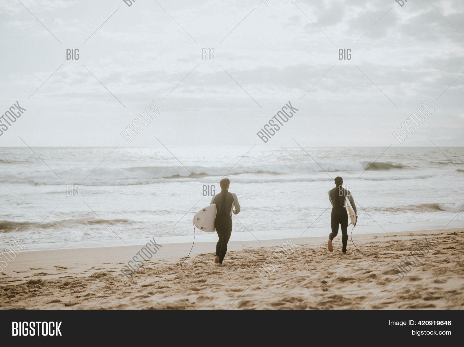 Surfers Running On Image & Photo (Free Trial) | Bigstock