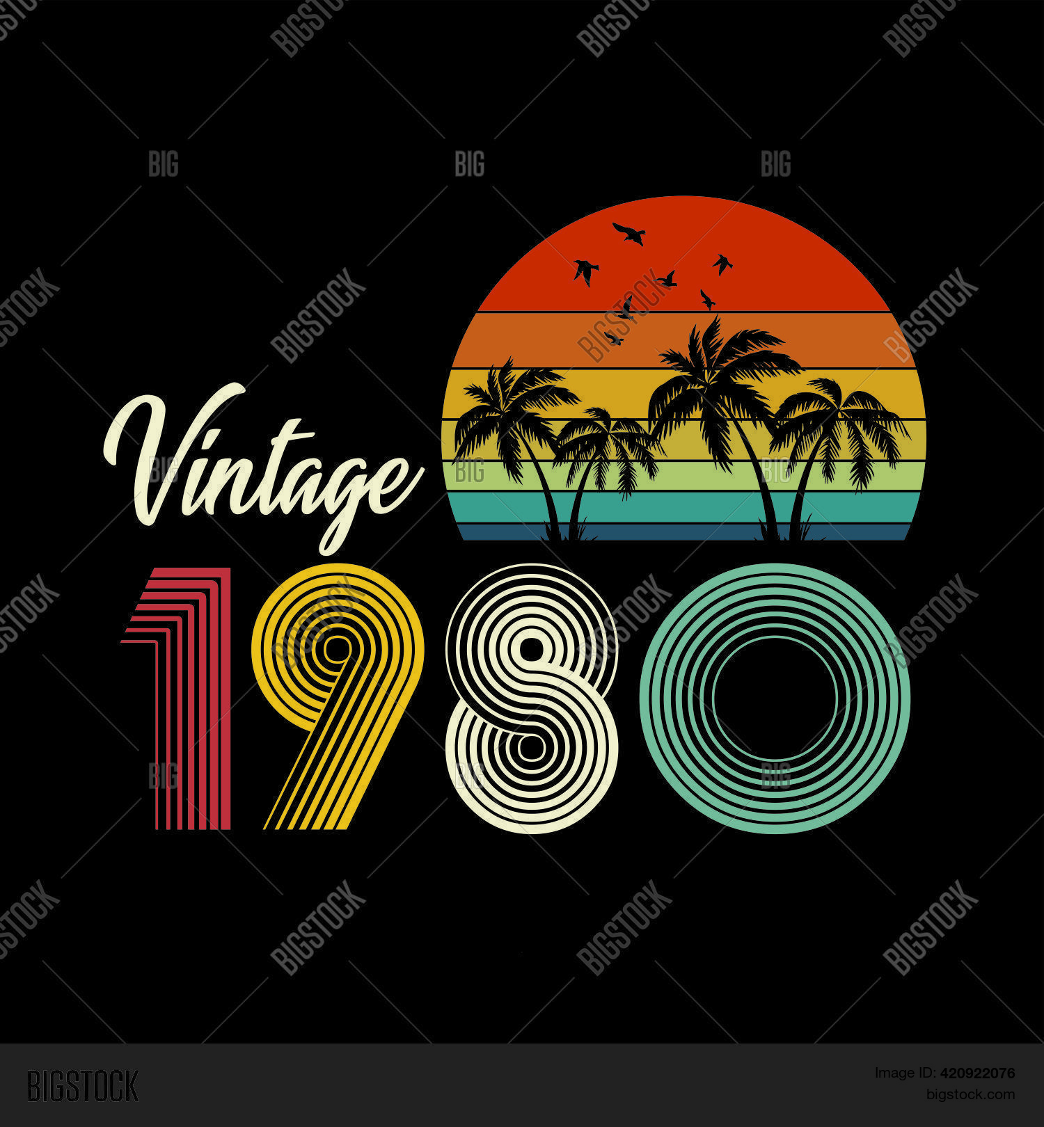 1980 Vector Vintage Vector & Photo (Free Trial) | Bigstock