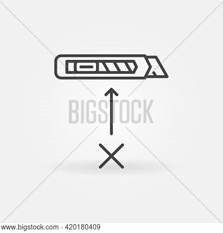 No Cutter Linear Icon Vector & Photo (Free Trial) | Bigstock
