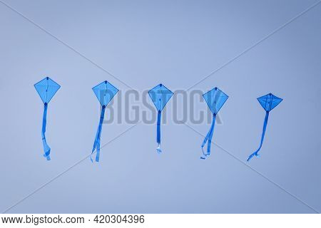 Five Blue Kites Flying Image & Photo (Free Trial) | Bigstock