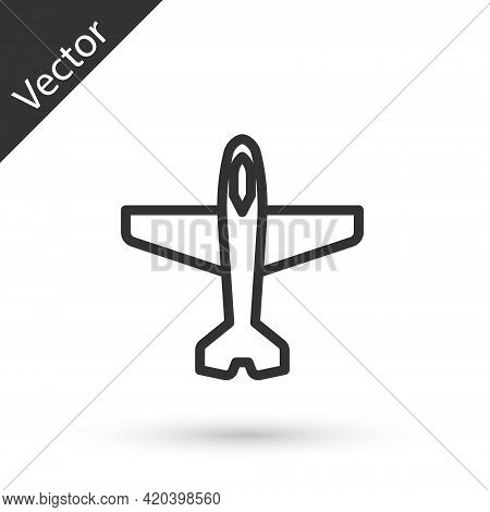Grey Line Plane Icon Vector & Photo (Free Trial) | Bigstock