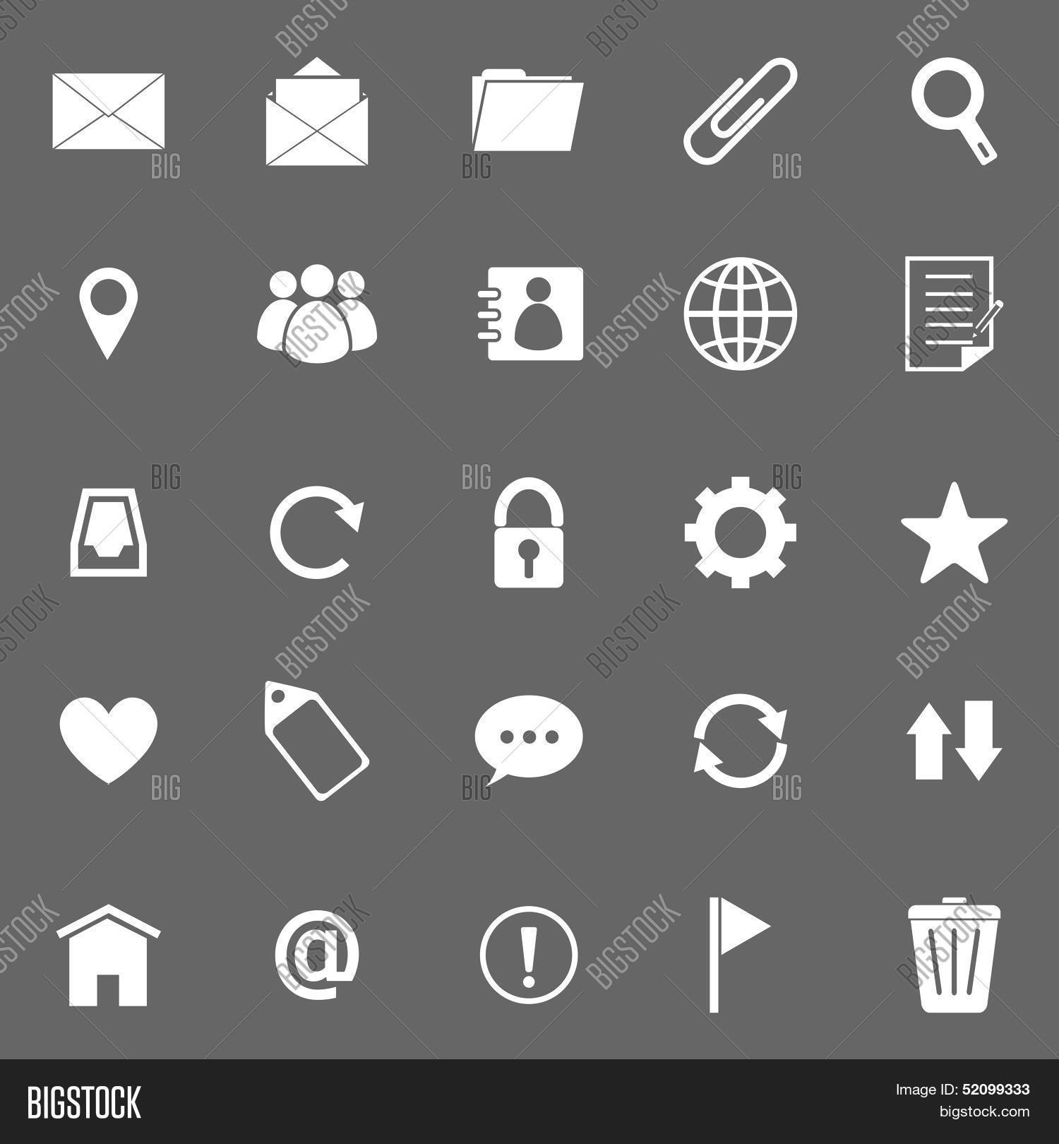 Mail Icons On Gray Vector & Photo (Free Trial) | Bigstock