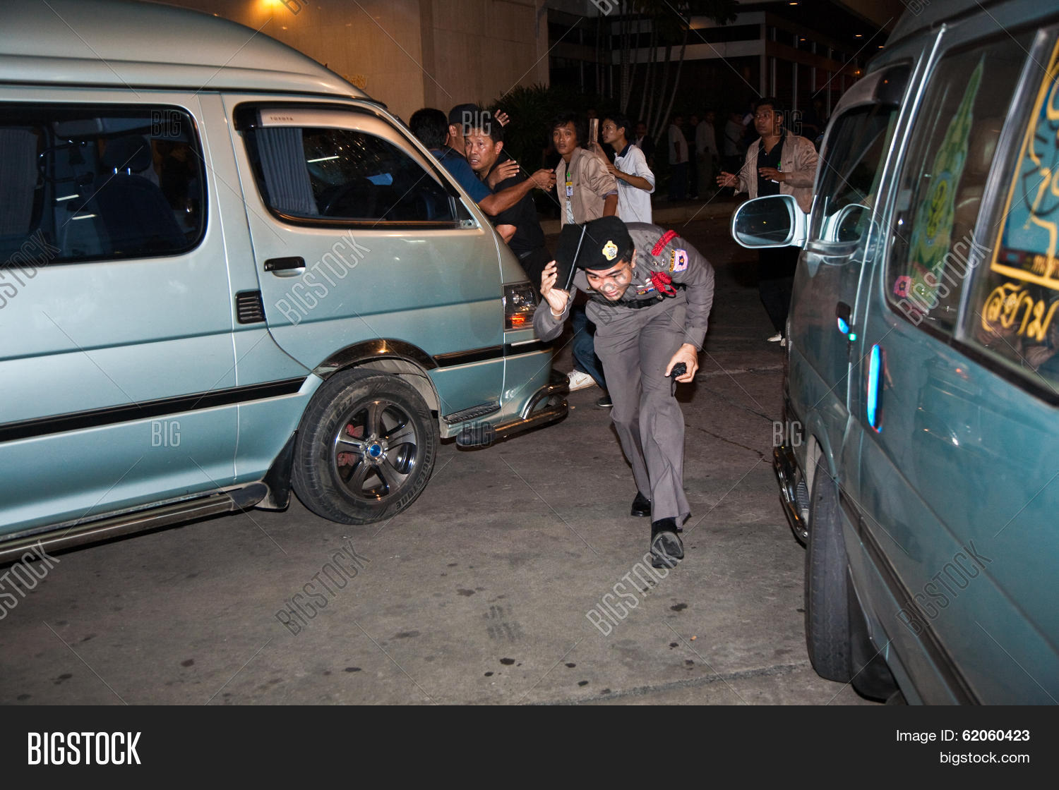 Police Tries Calm Down Image & Photo (Free Trial) | Bigstock