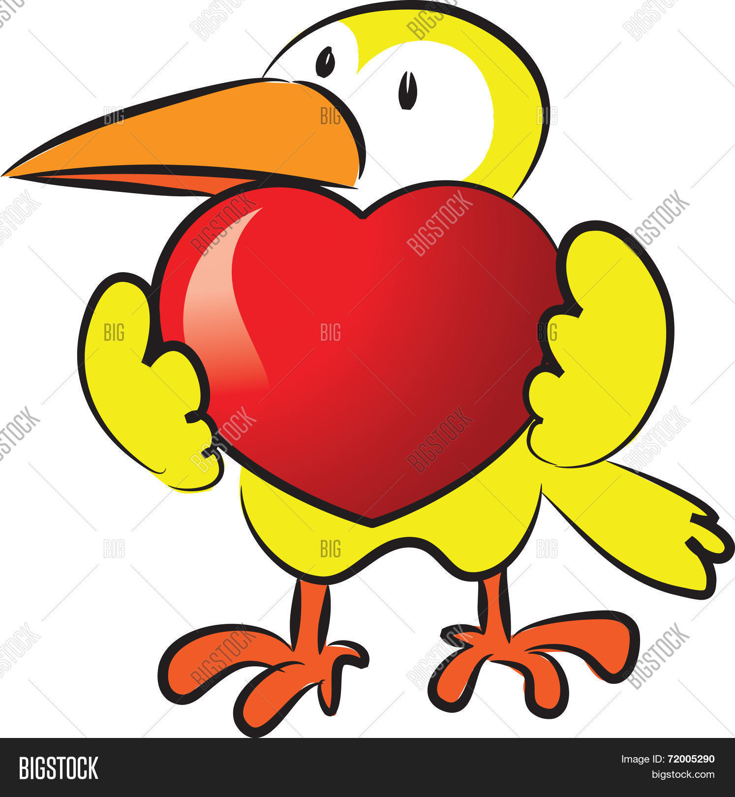 Bird Holding Heart Vector & Photo (Free Trial) | Bigstock