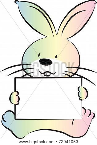 Rabbit Holding Blank Vector & Photo (Free Trial) | Bigstock