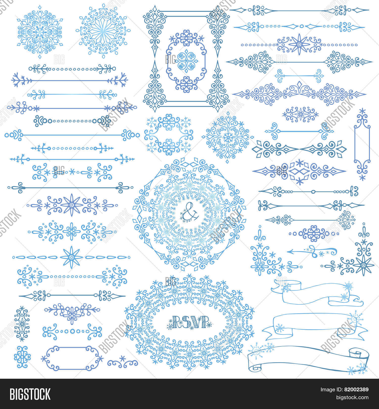 Vector y foto Winter Swirls Decor (prueba gratis) | Bigstock