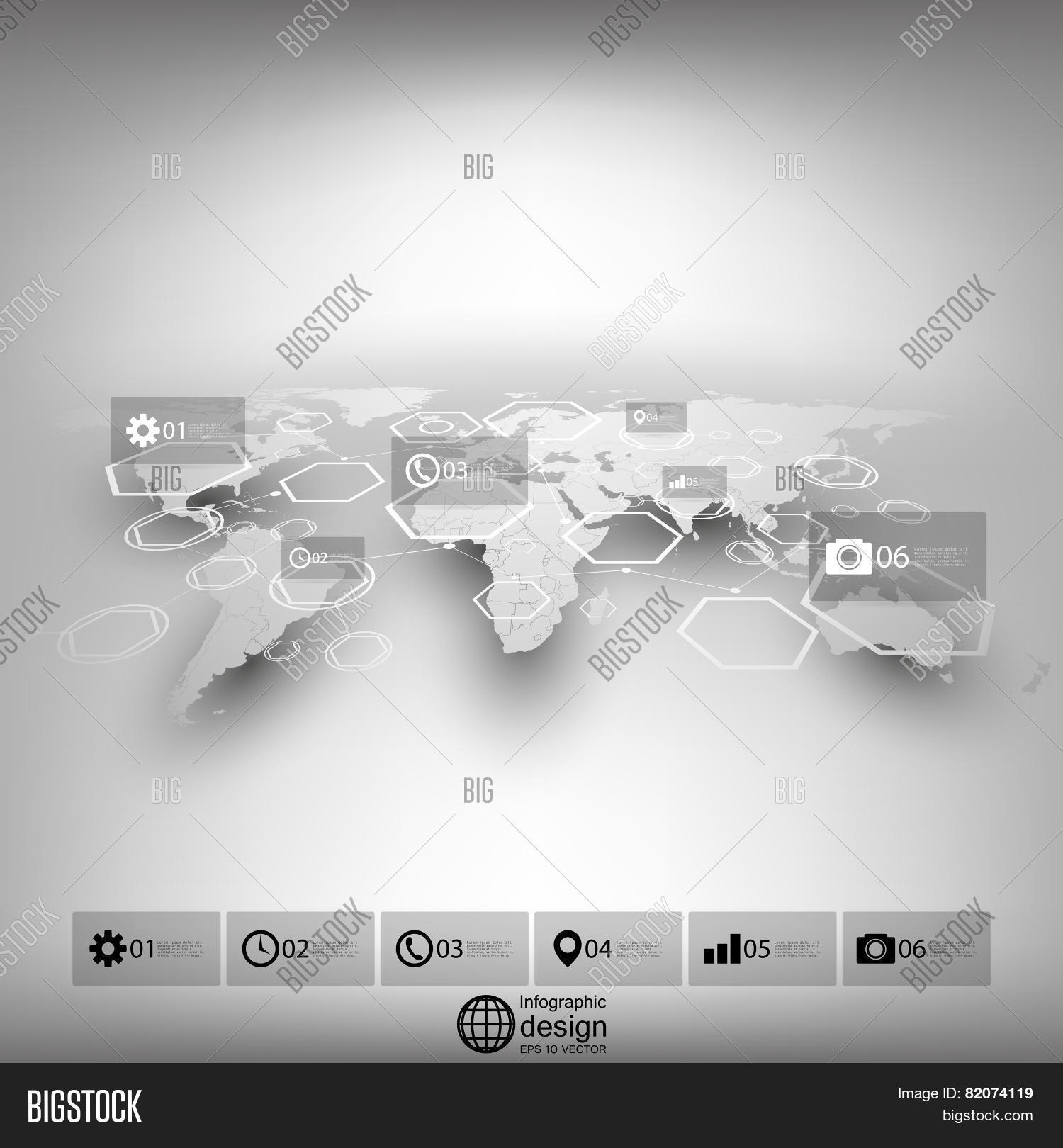World Map Perspective Vector & Photo (Free Trial) | Bigstock