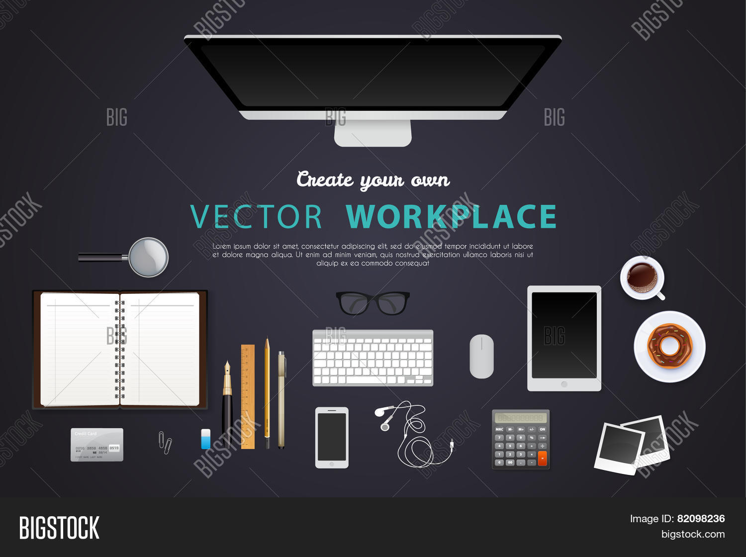 Workplace Isolated Vector & Photo (Free Trial) | Bigstock