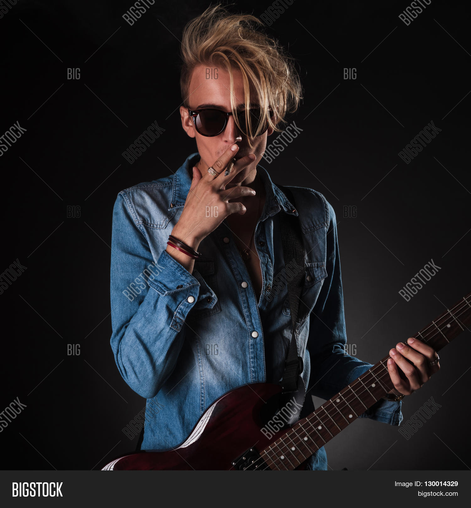 Cool Guitarist Smoking Image & Photo (Free Trial) | Bigstock