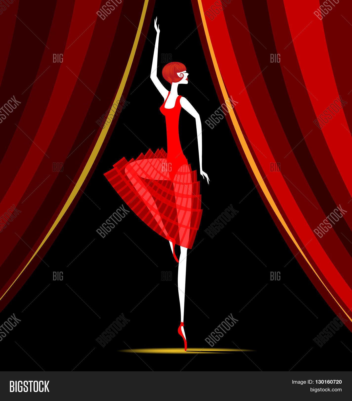 Red Curtain Dancing Vector & Photo (Free Trial) | Bigstock