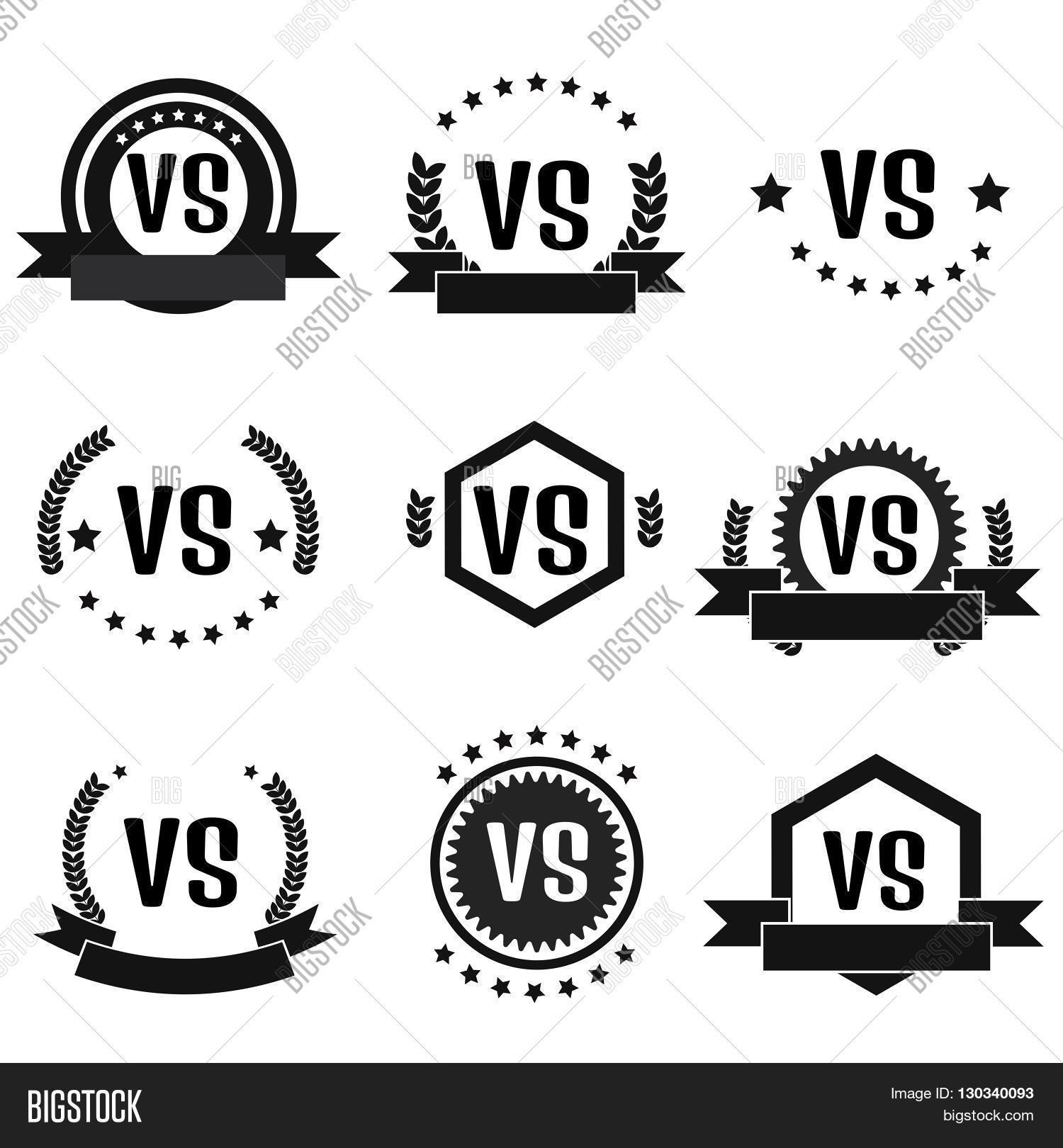 Versus Logos Set Vector & Photo (Free Trial) | Bigstock
