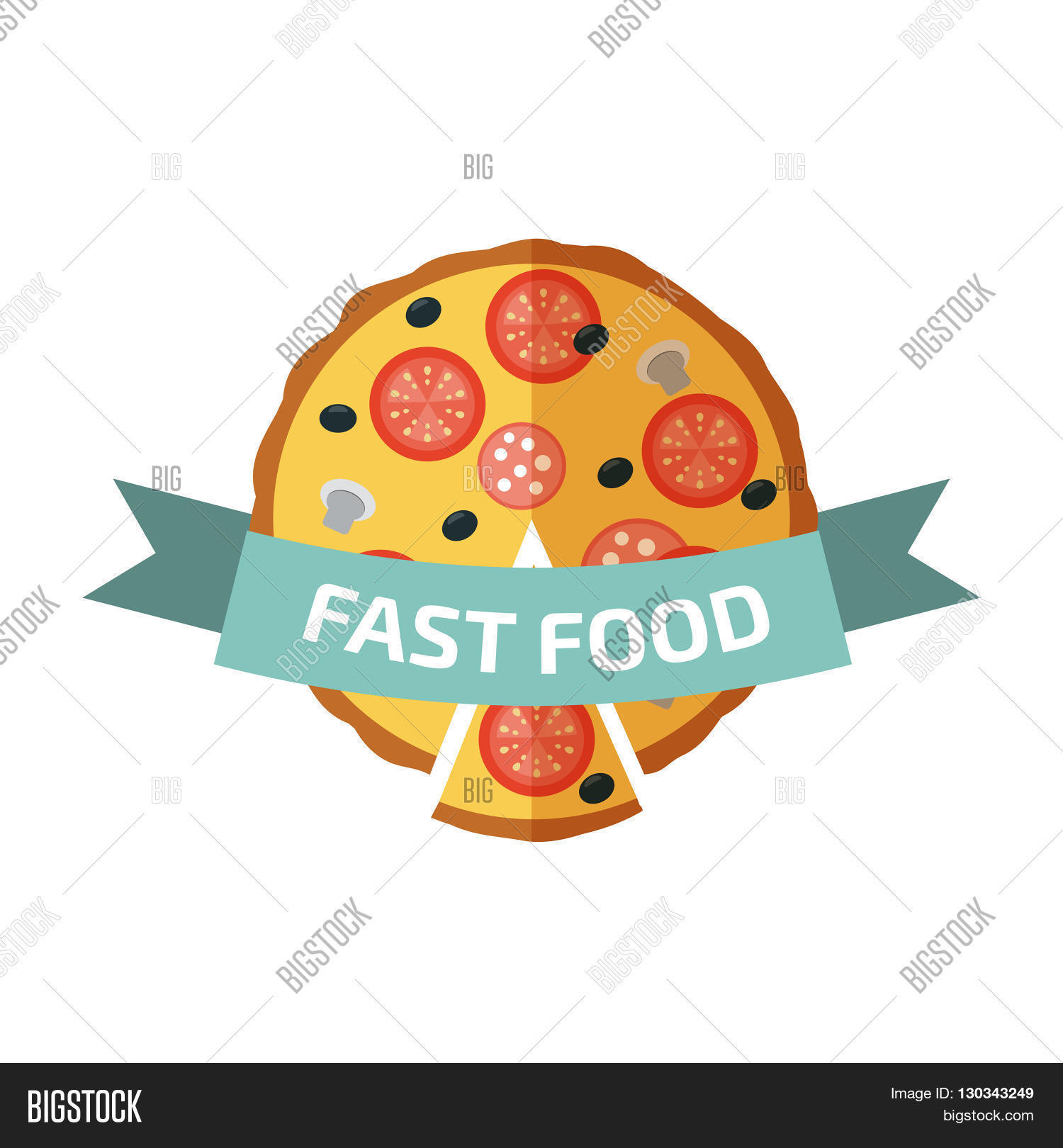 Pizza Logo. Fast Food Vector & Photo (Free Trial) | Bigstock