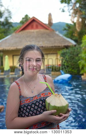 Girl Coconut Her Hands Image & Photo (Free Trial) | Bigstock