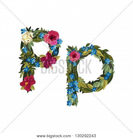 P Letter. Flower Vector & Photo (Free Trial) | Bigstock