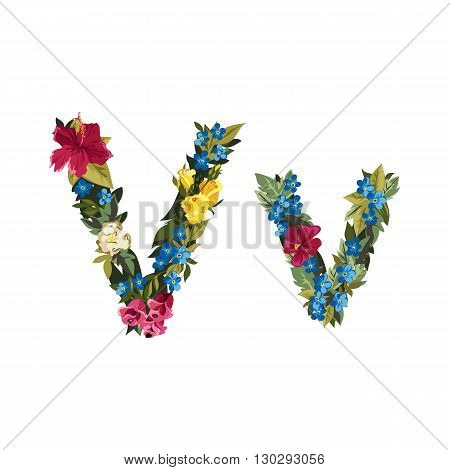 V Letter. Flower Vector & Photo (Free Trial) | Bigstock