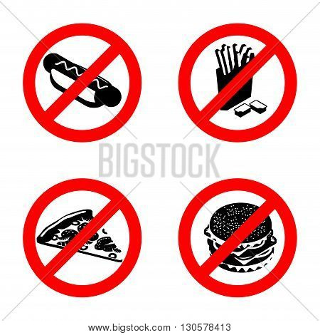 Ban Fast Food Sign. Vector & Photo (Free Trial) | Bigstock