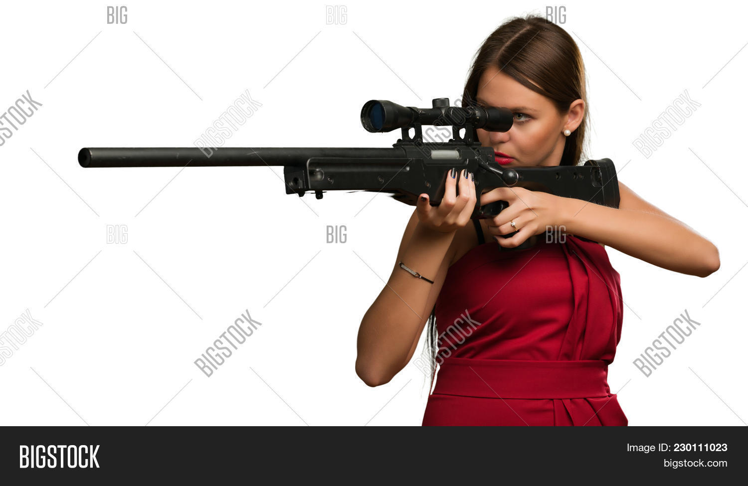 Girl Aiming Gun On Image & Photo (Free Trial) | Bigstock