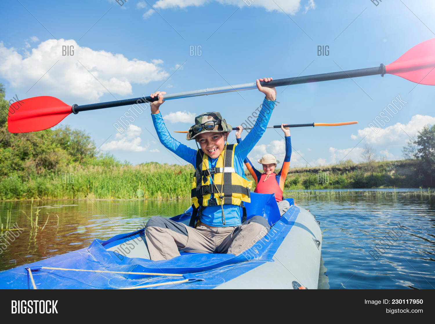 Happy Boy Kayaking His Image & Photo (Free Trial) | Bigstock