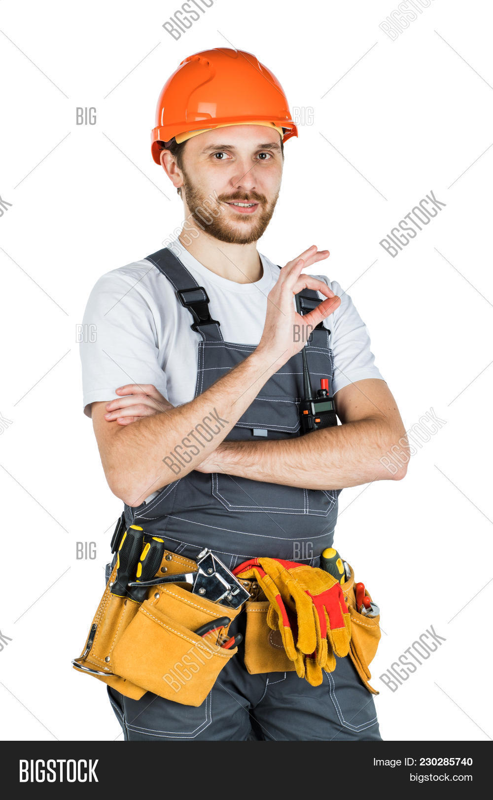 Man Builder Shows Hand Image & Photo (Free Trial) | Bigstock