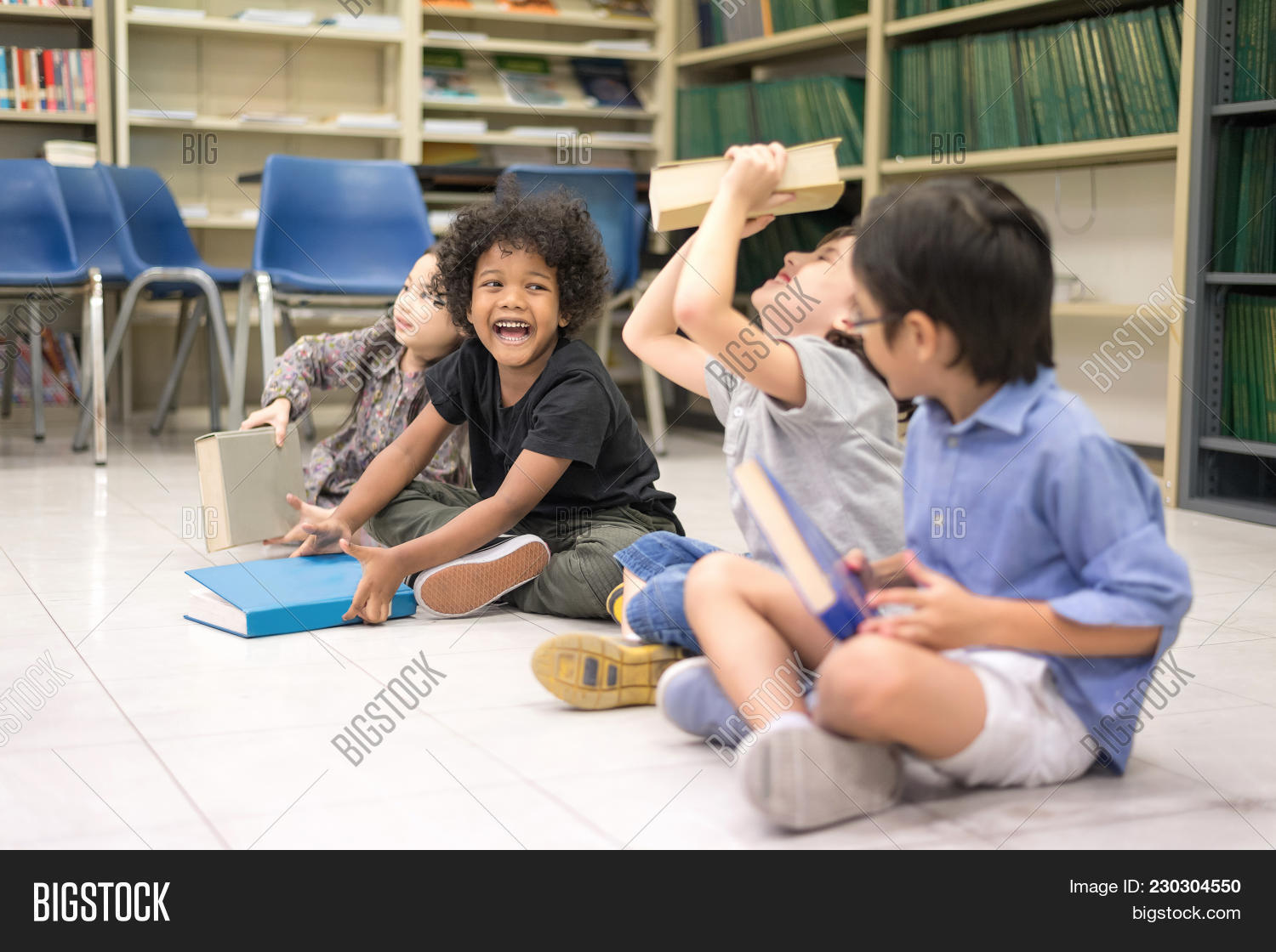 Happy Kids Reading On Image & Photo (Free Trial) | Bigstock