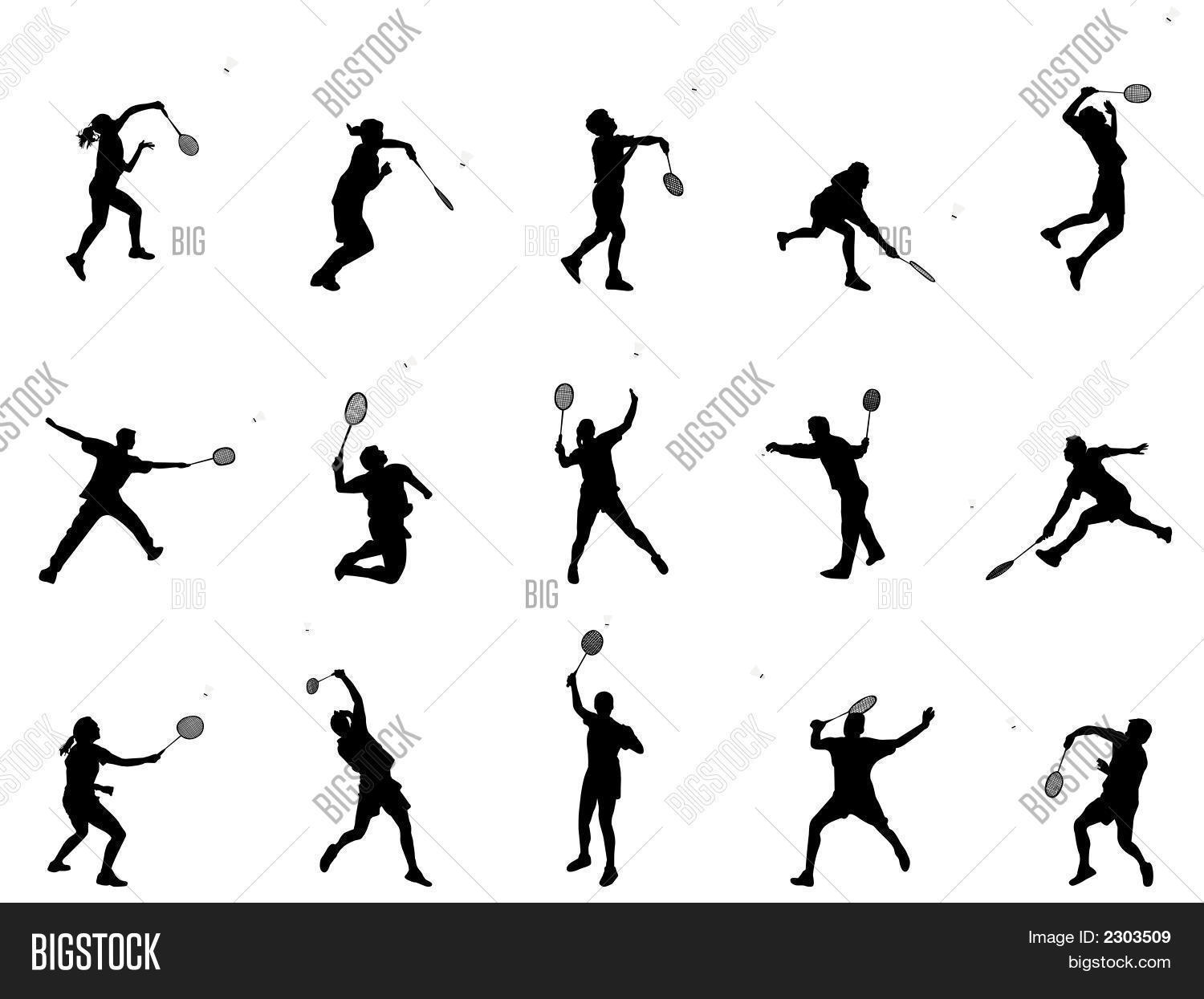 Badminton Silhouettes Vector & Photo (Free Trial) | Bigstock