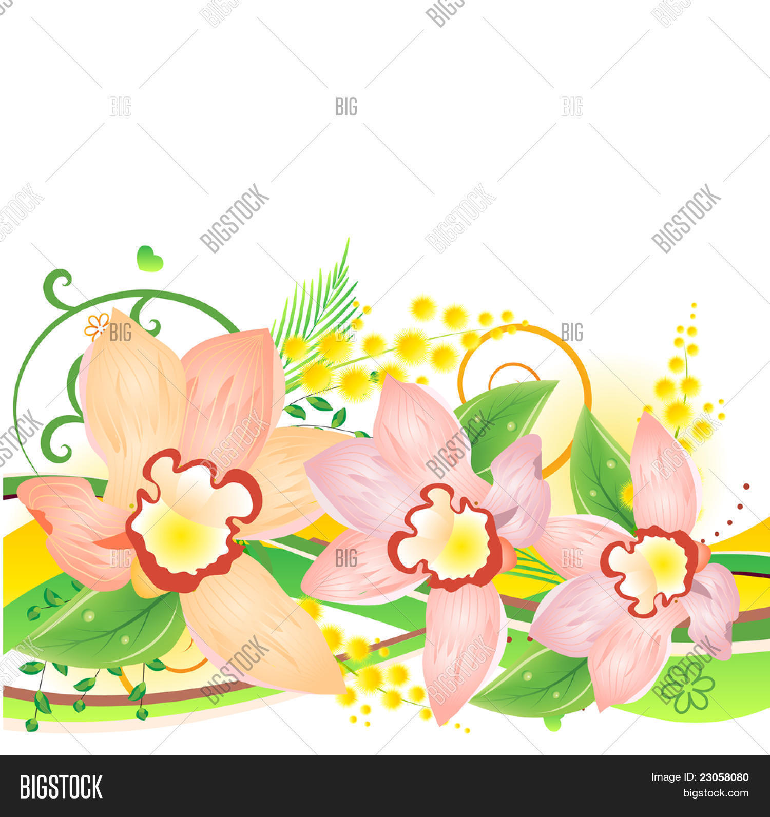 Floral Orchid Design Vector & Photo (Free Trial) | Bigstock