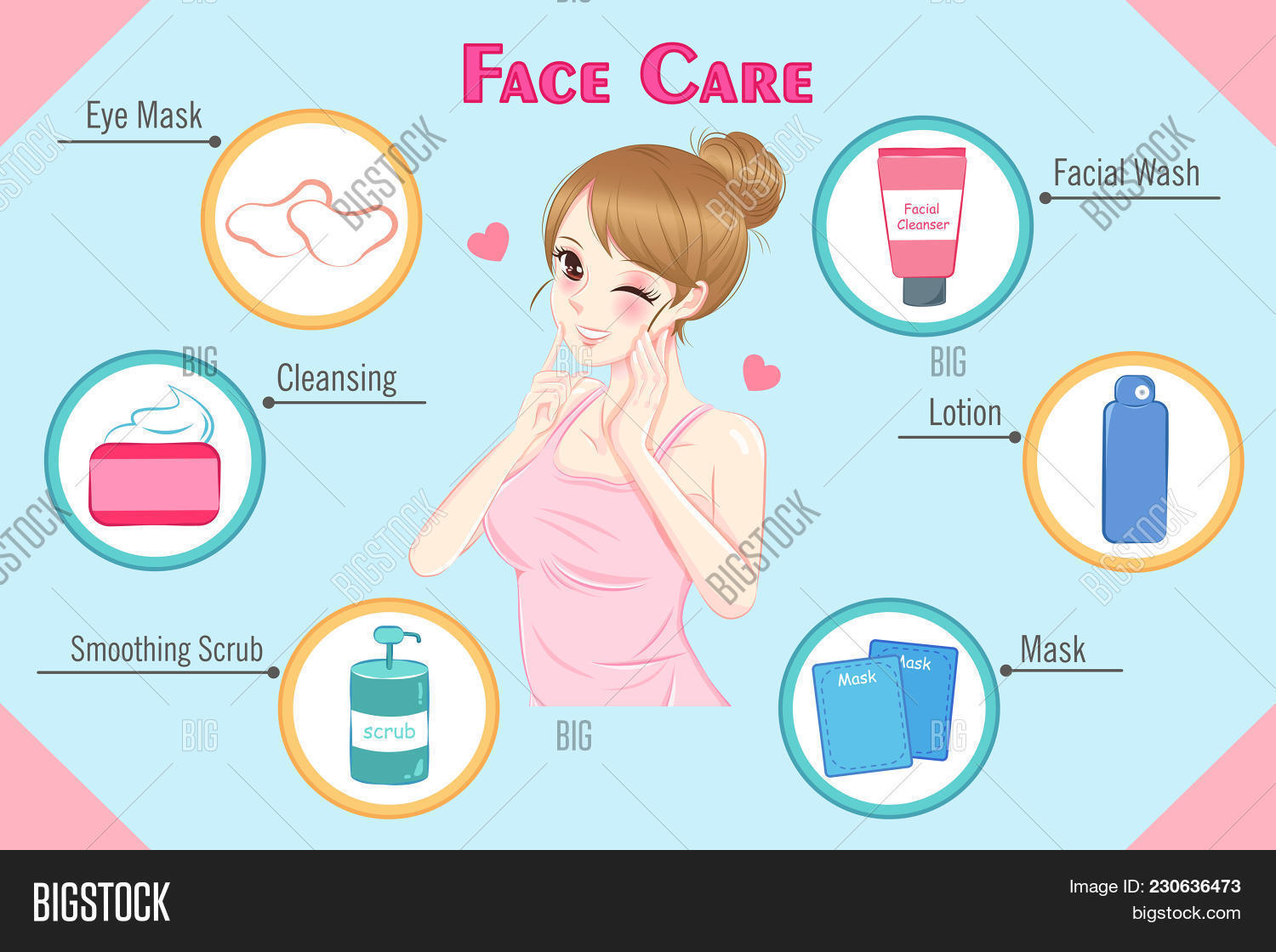 Woman Face Care On Vector & Photo (Free Trial) | Bigstock
