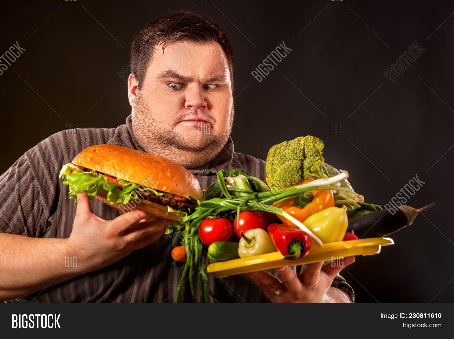 Diet Fat Man Who Makes Image & Photo (Free Trial) | Bigstock