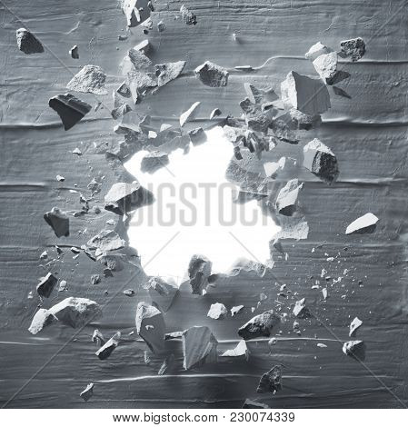 Cracked Wall Explosion Image & Photo (Free Trial) | Bigstock