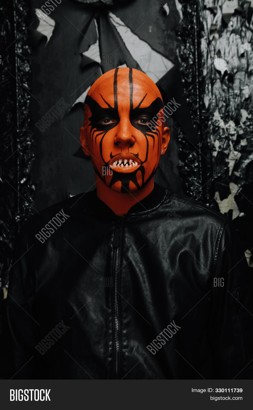 halloween devil makeup man