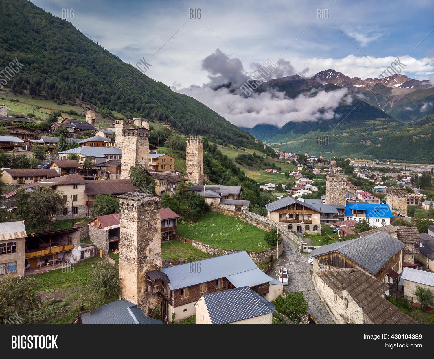 Aerial View Mestia Image & Photo (Free Trial) | Bigstock
