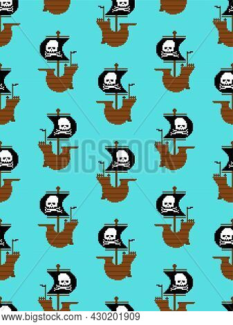 Pirate Ship Pixel Art Vector & Photo (Free Trial) | Bigstock