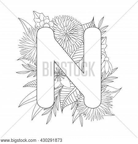 Letter N Coloring Vector & Photo (Free Trial) | Bigstock