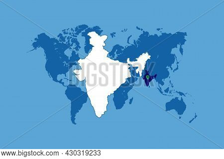 India Map World Map. Vector & Photo (Free Trial) | Bigstock
