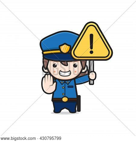 Cute Police Holding Vector & Photo (Free Trial) | Bigstock