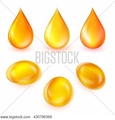 Oil Drops Vector Set Vector & Photo (Free Trial) | Bigstock