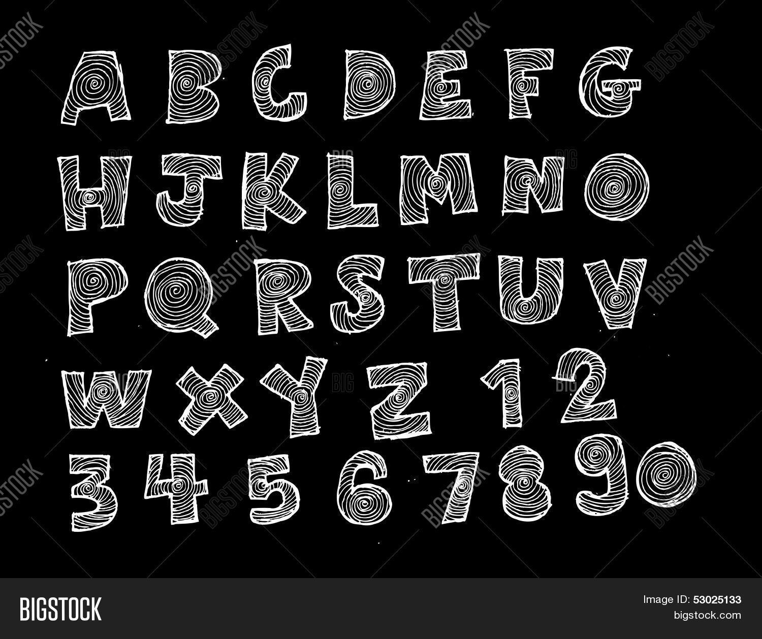 Font Sketch Hand Vector & Photo (Free Trial) | Bigstock