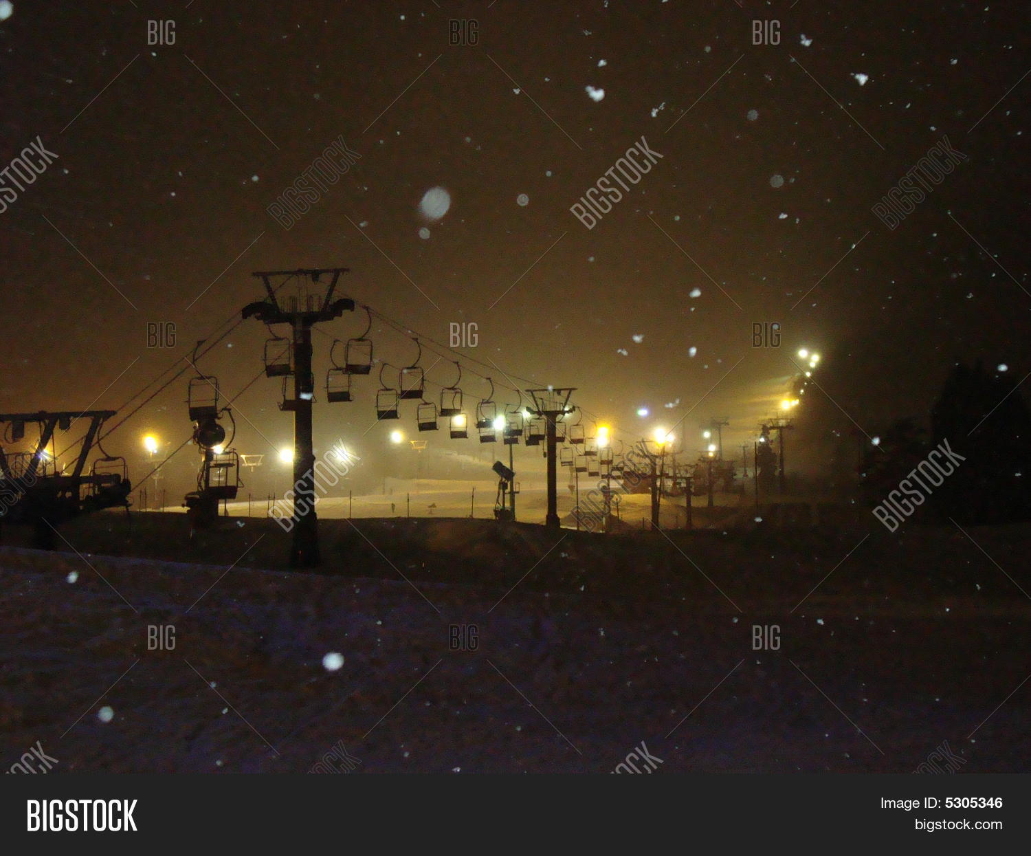 Ski Lift Night Image & Photo (Free Trial) | Bigstock
