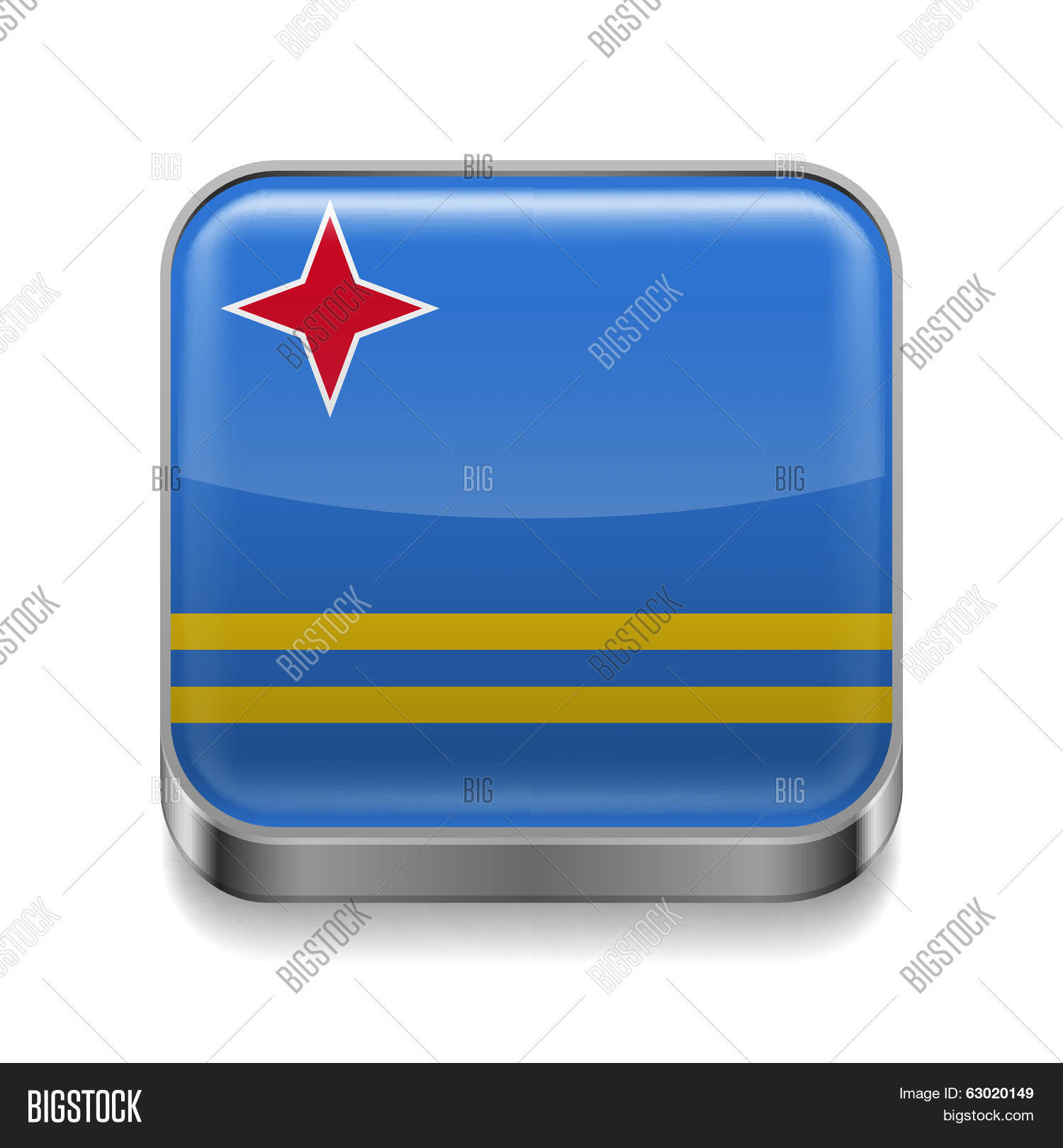 Metal Icon Aruba Vector & Photo (Free Trial) | Bigstock