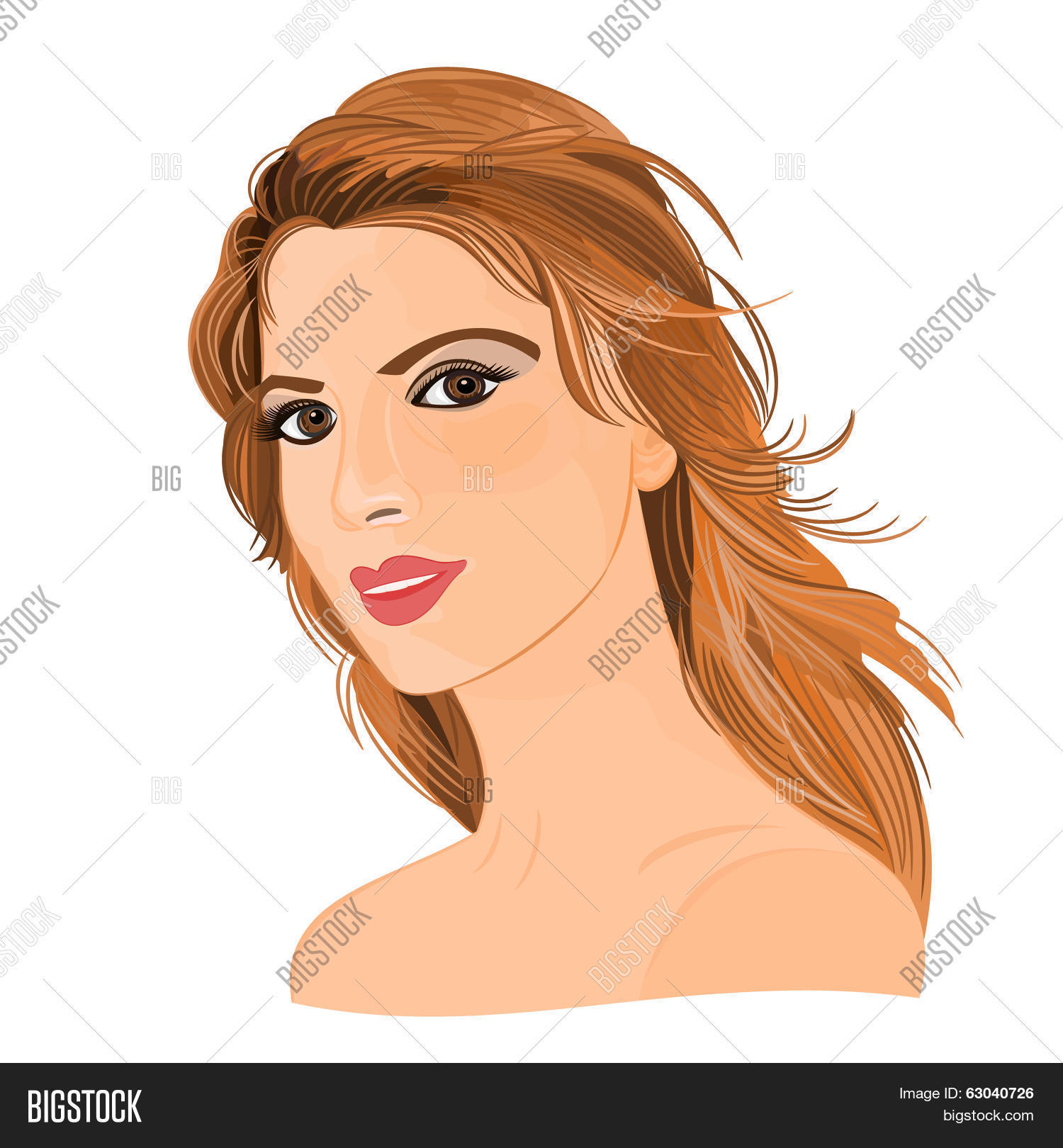 Girl Long Brown Hair Vector & Photo (Free Trial) | Bigstock