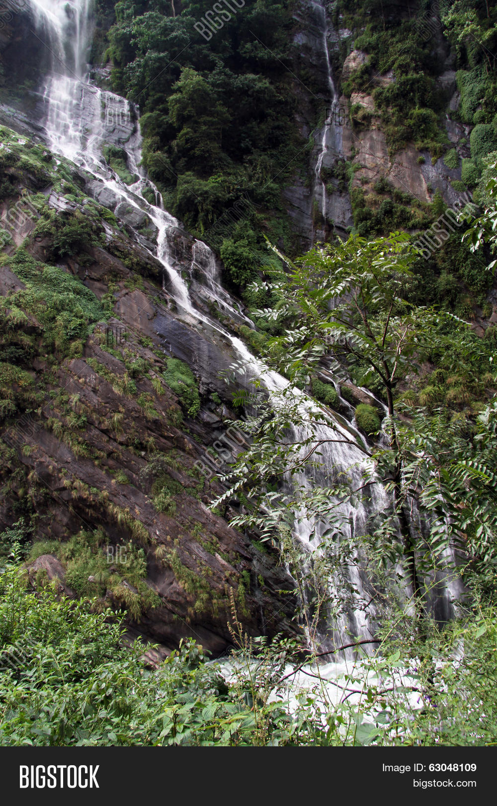 Waterfall River Nepal Image & Photo (Free Trial) | Bigstock