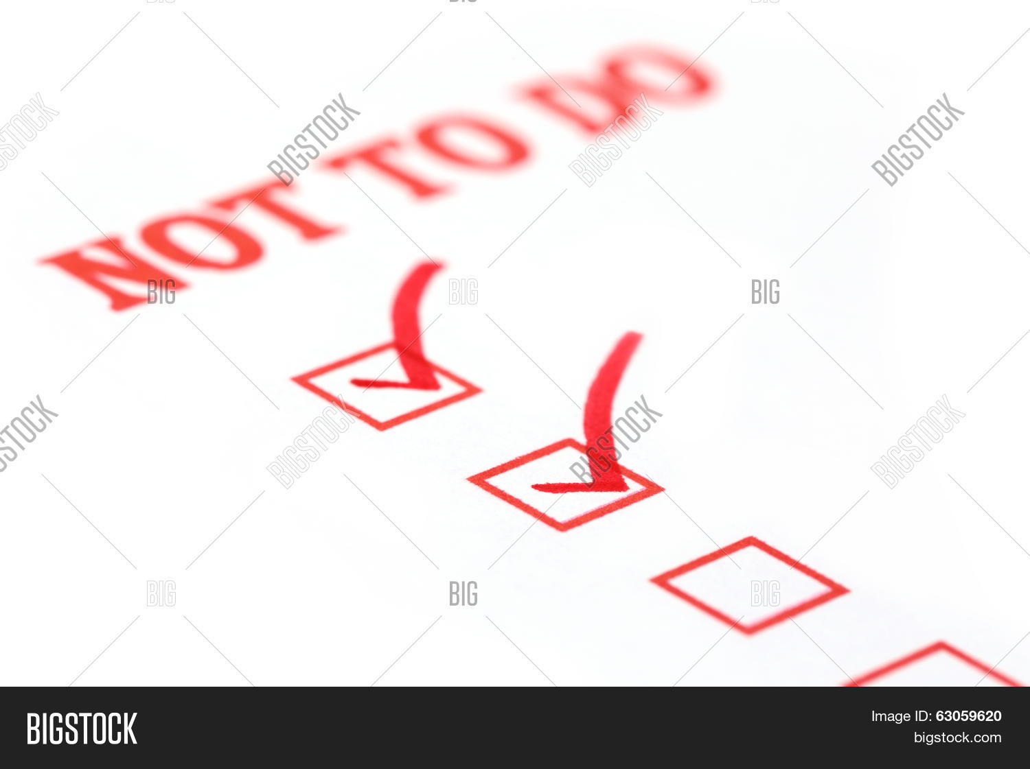 Not Do Check List Image & Photo (Free Trial) | Bigstock