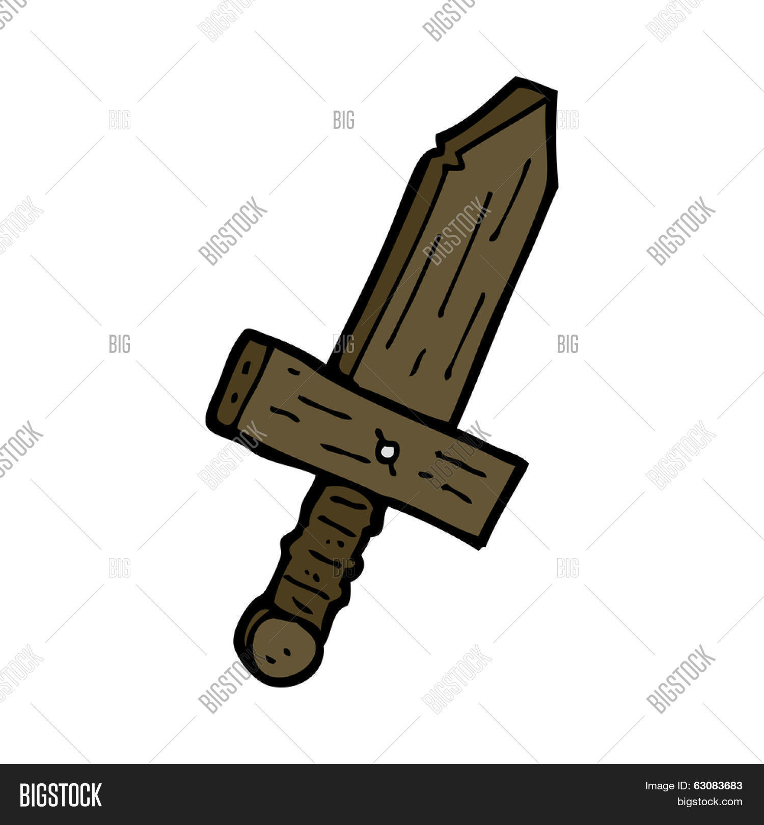 Cartoon Wooden Sword Vector & Photo (Free Trial) | Bigstock