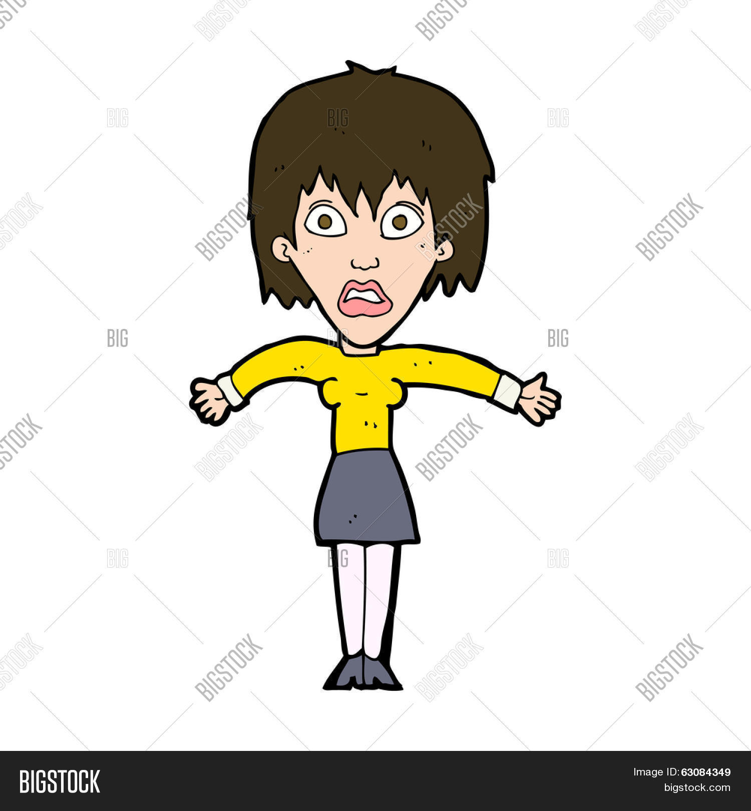 Cartoon Shocked Woman Vector & Photo (Free Trial) | Bigstock